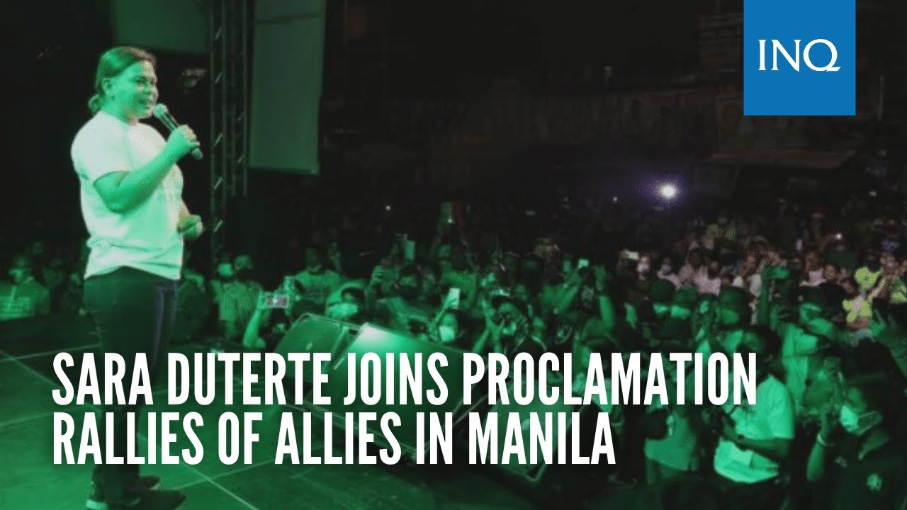 Sara Duterte joins proclamation rallies of allies in Manila - YouTube