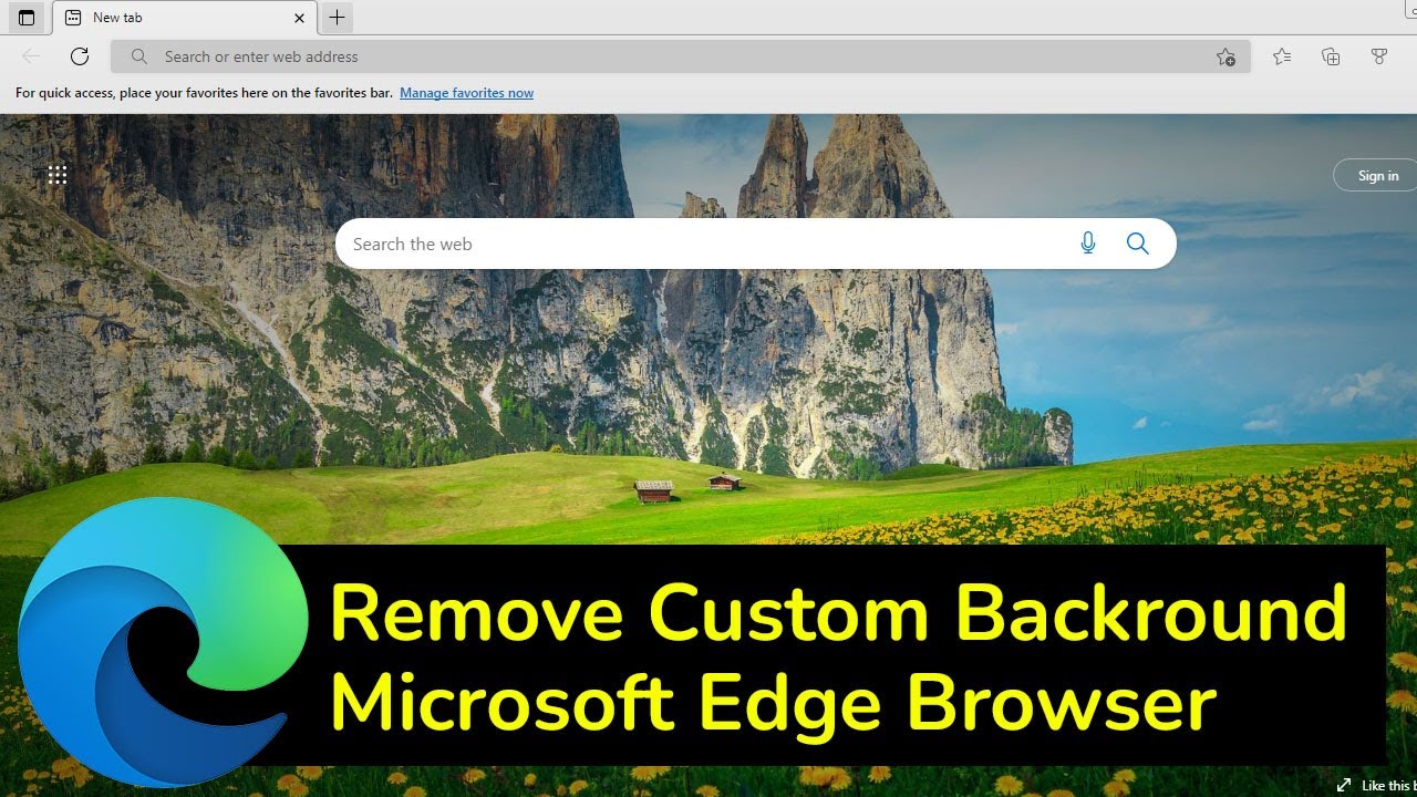 How to Remove Custom Background from Edge Browser? - YouTube