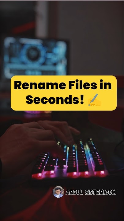 PC Shortcut Keys to Easy File Renaming in Bulk #keyboardshortcuts #techtips - YouTube