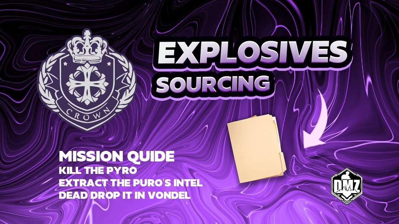 EXPLOSIVES SOURCING. CROWN faction . Kill The Pyro Commander- DMZ ...