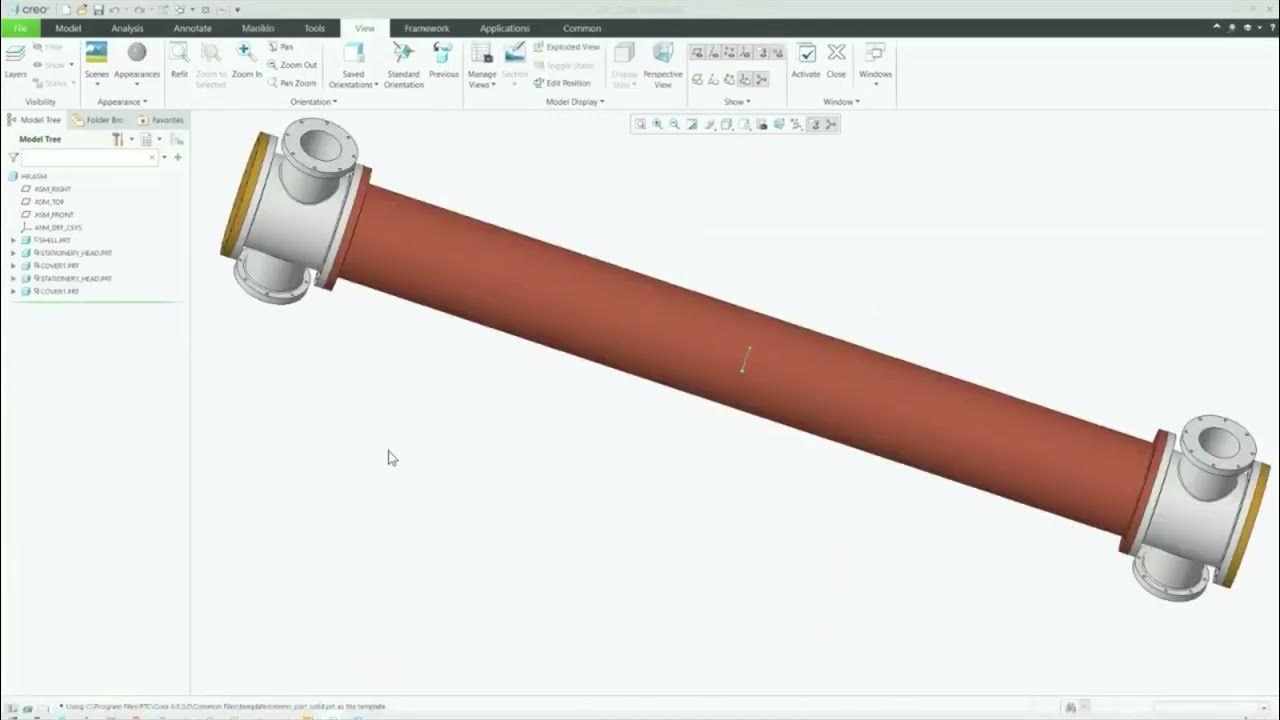 Shell and tube heat exchanger, Creo CAD exercise 08 - YouTube