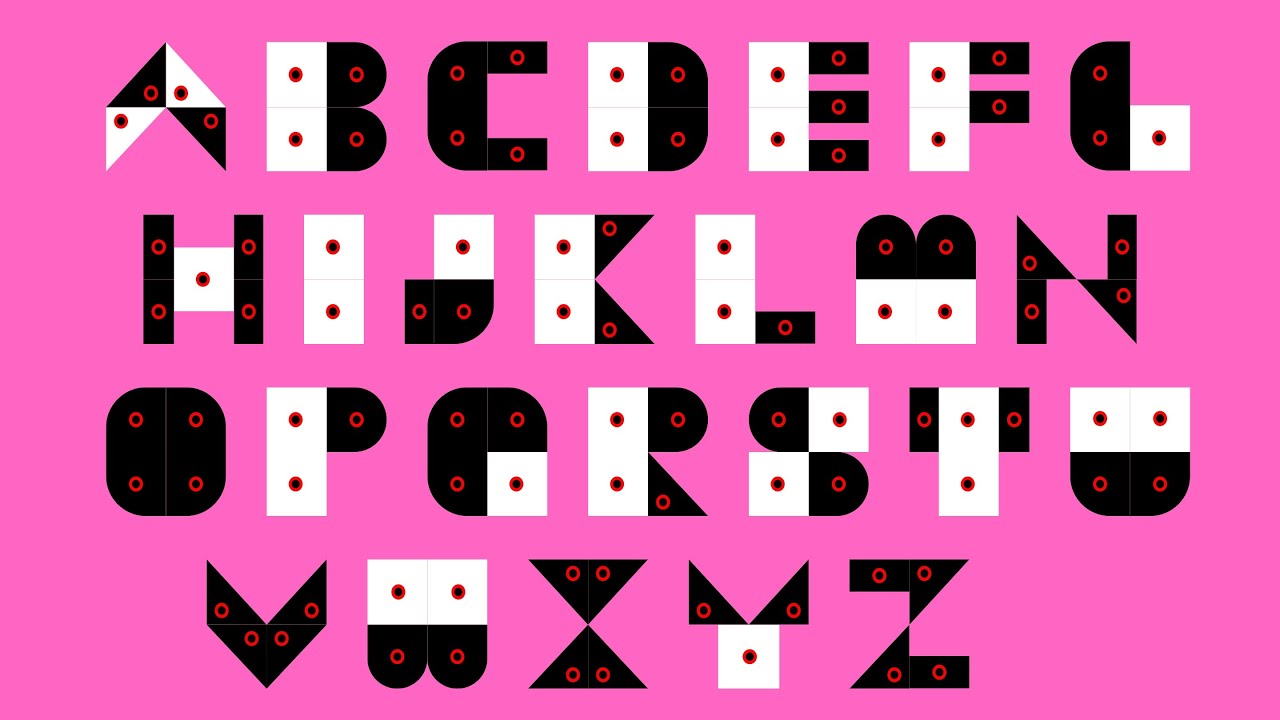 white and Black Basic Shapes Alphabet Song for Kids | Learn ABCs with ...