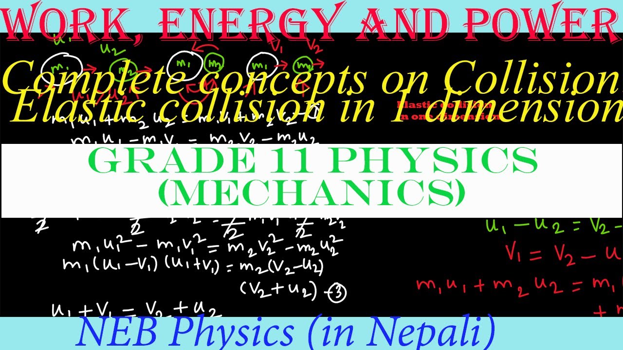 Elastic collision in 1 dimension | Concepts and derivation | Class 11 ...