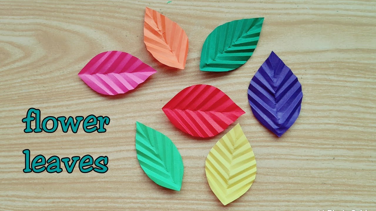 How To Make Paper Flower Leaves | DIY Leaves Craft | Easy Paper Leaf ...