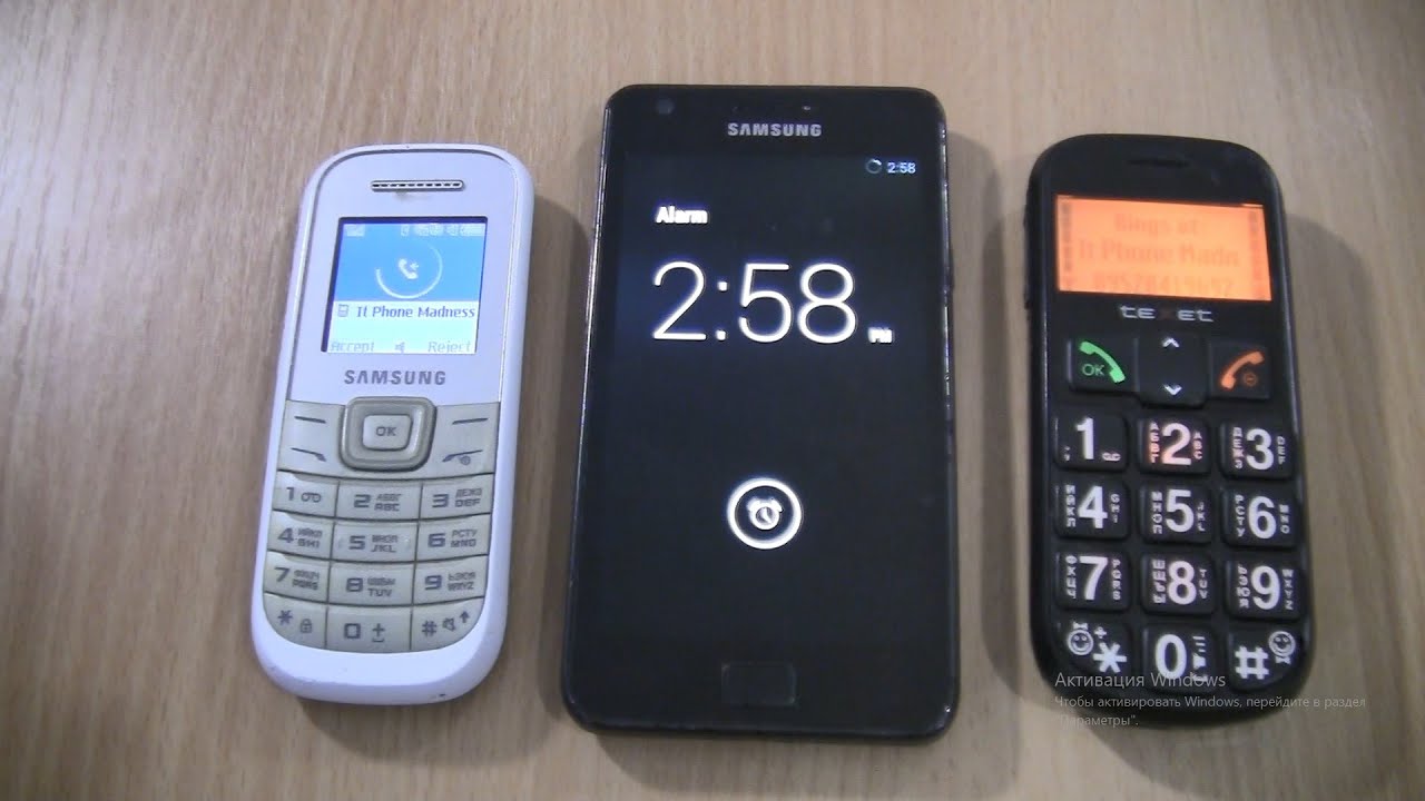 Incoming call & Alarms clock at the Same Time Samsung 1200M +Galaxy S2 ...
