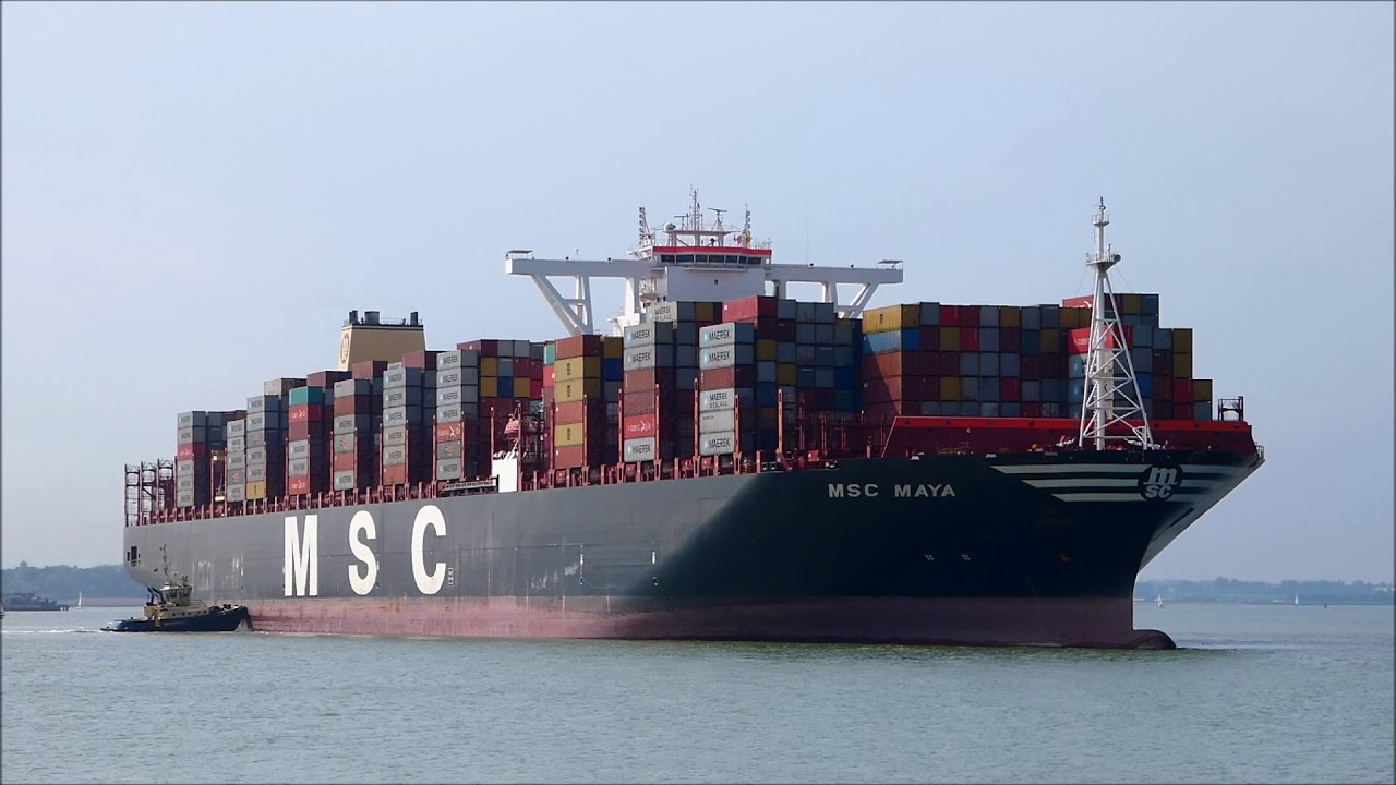 Olympic Class MSC Maya swings to starboard as she arrives at the Port ...
