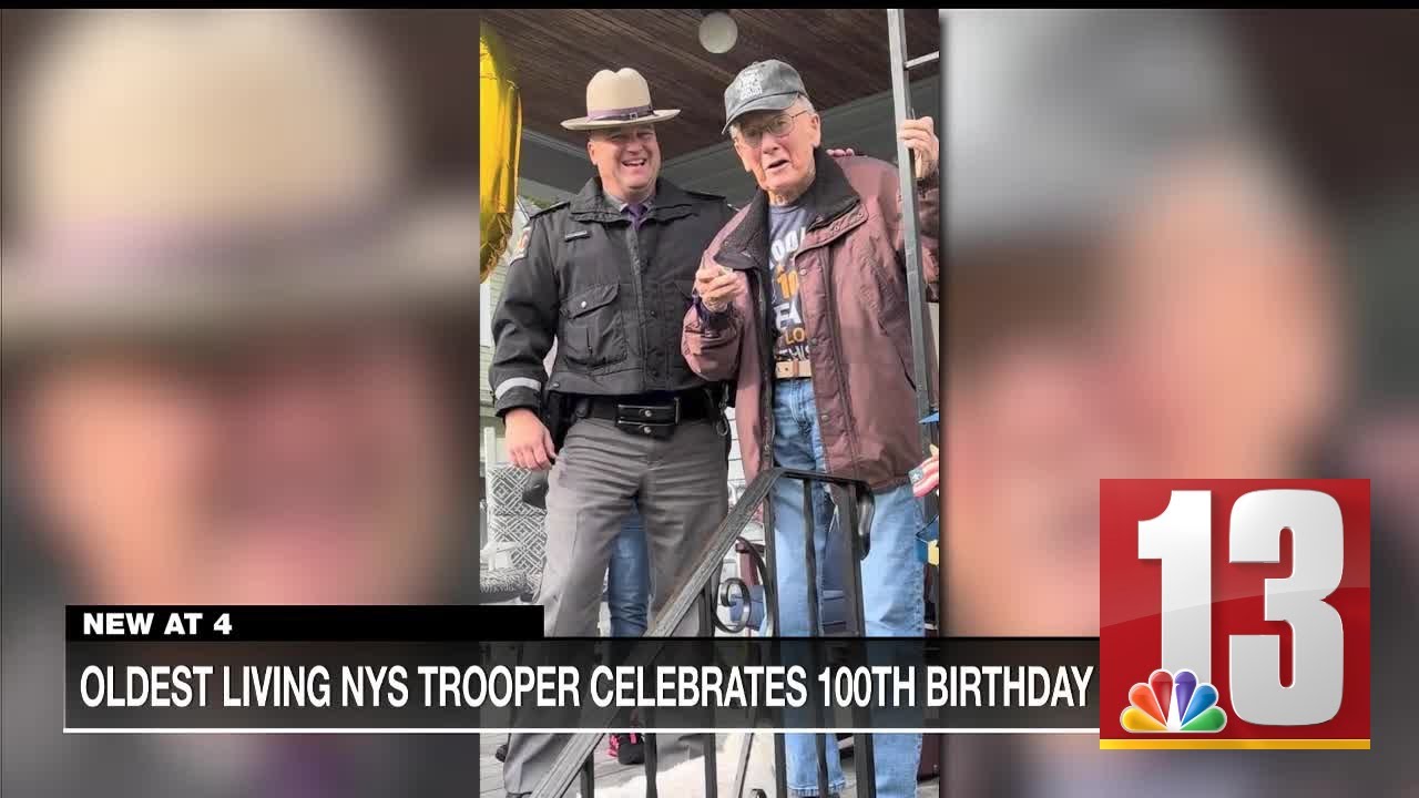 Oldest living retired state trooper celebrates 100th birthday - YouTube