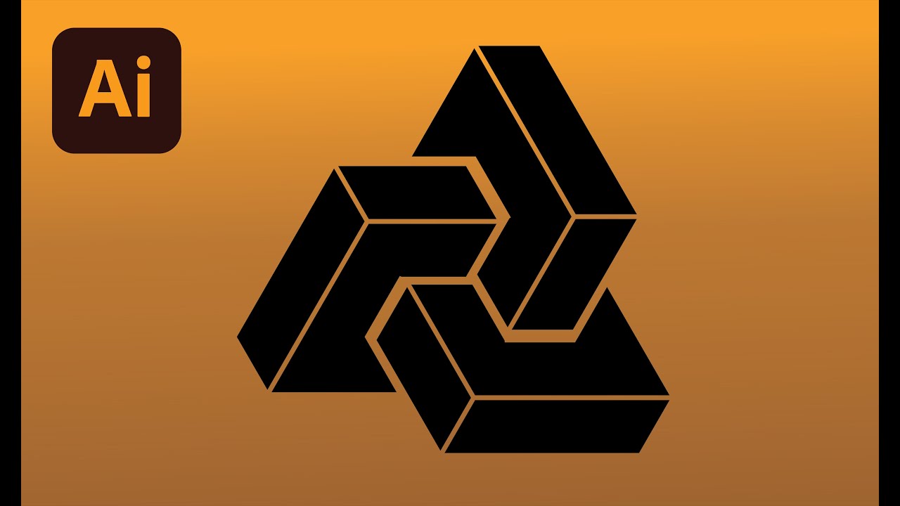 How to illustrate Geometric Aesthetic Triad Logo. - YouTube