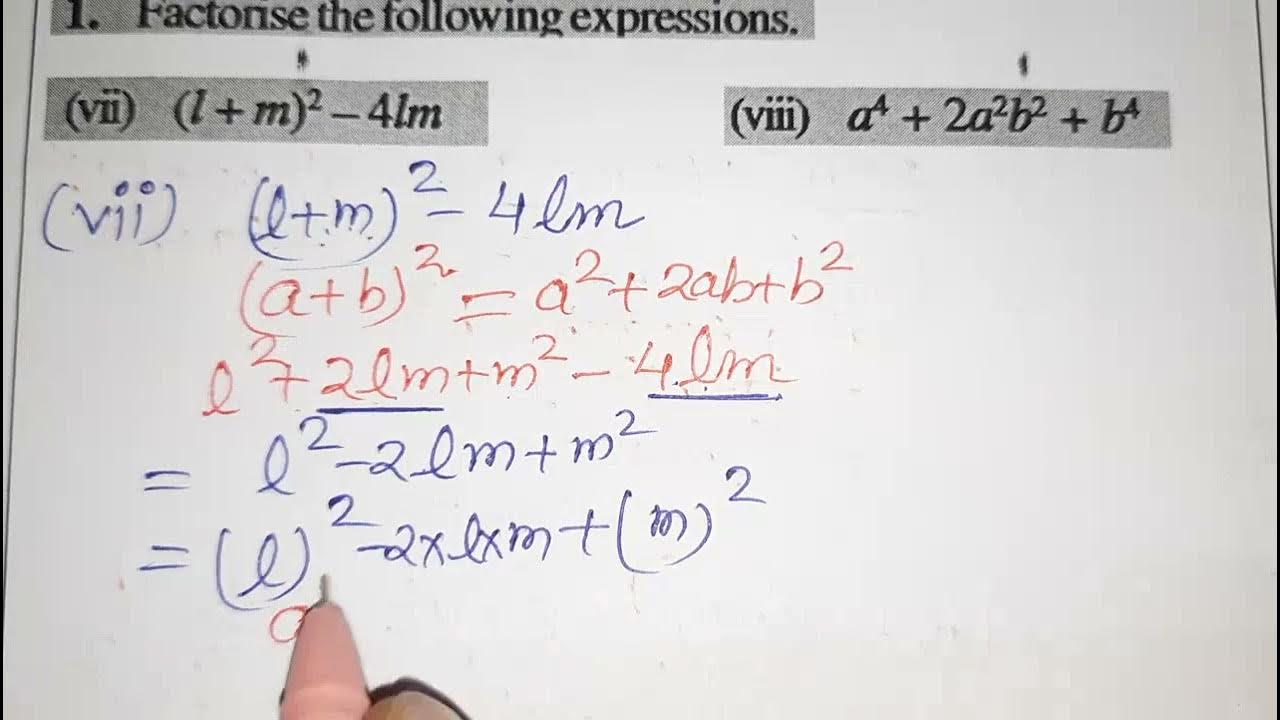 Q.NO.1(vii),(viii)EXERCISE 12.2,CHAPTER 12 ,FACTORIZATION, CLASS VIII , CLASS 8, MATHS - YouTube