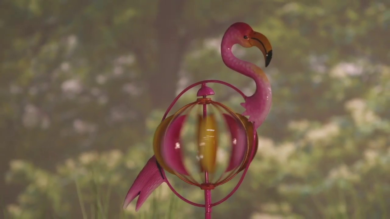 Flamingo Wind Spinner 47M2904 by Evergreen - YouTube