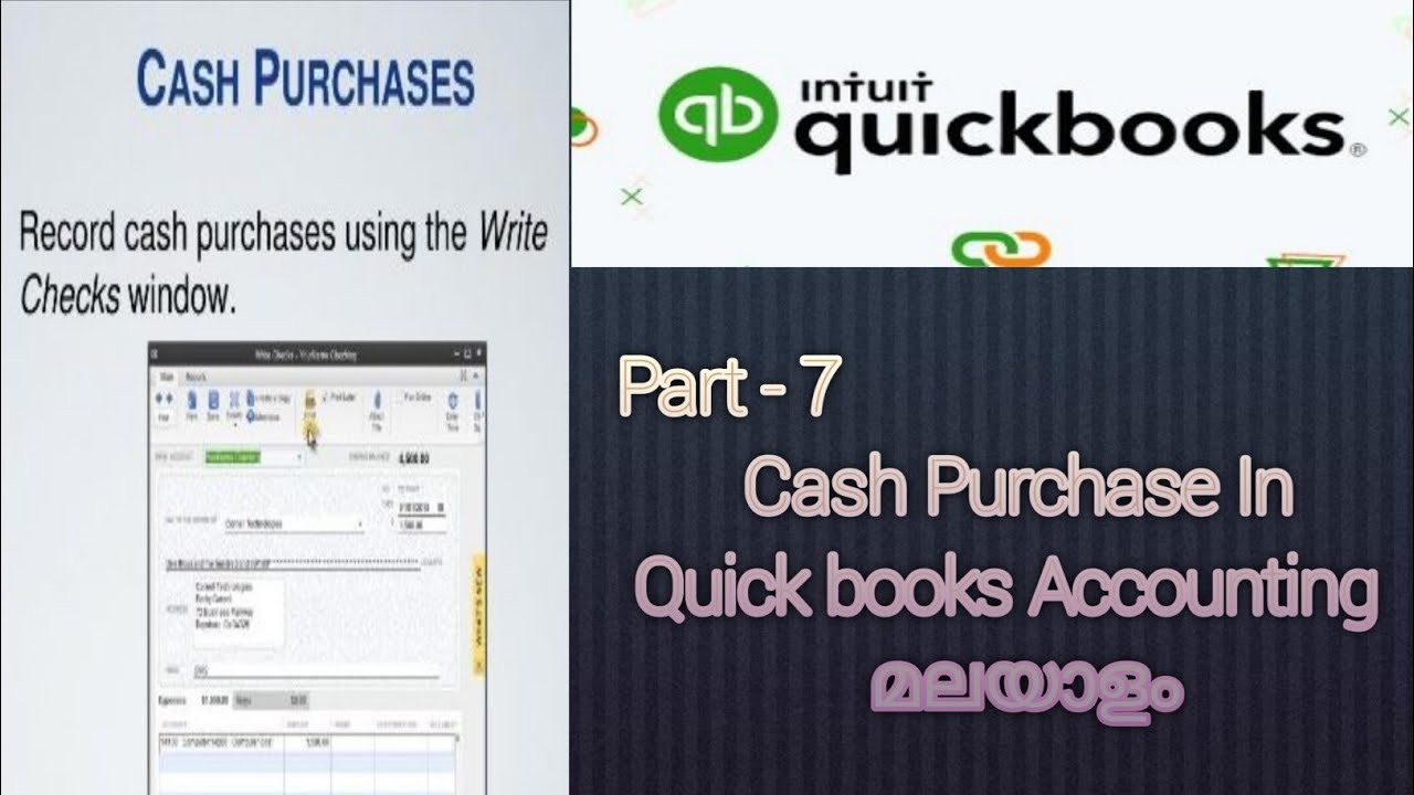 Cash Purchase In Quick books Accounting Malayalam....!!! - YouTube