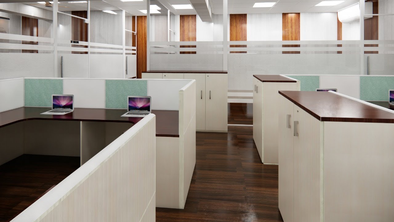 Modular Office Furniture Rendering Video Presentation - YouTube