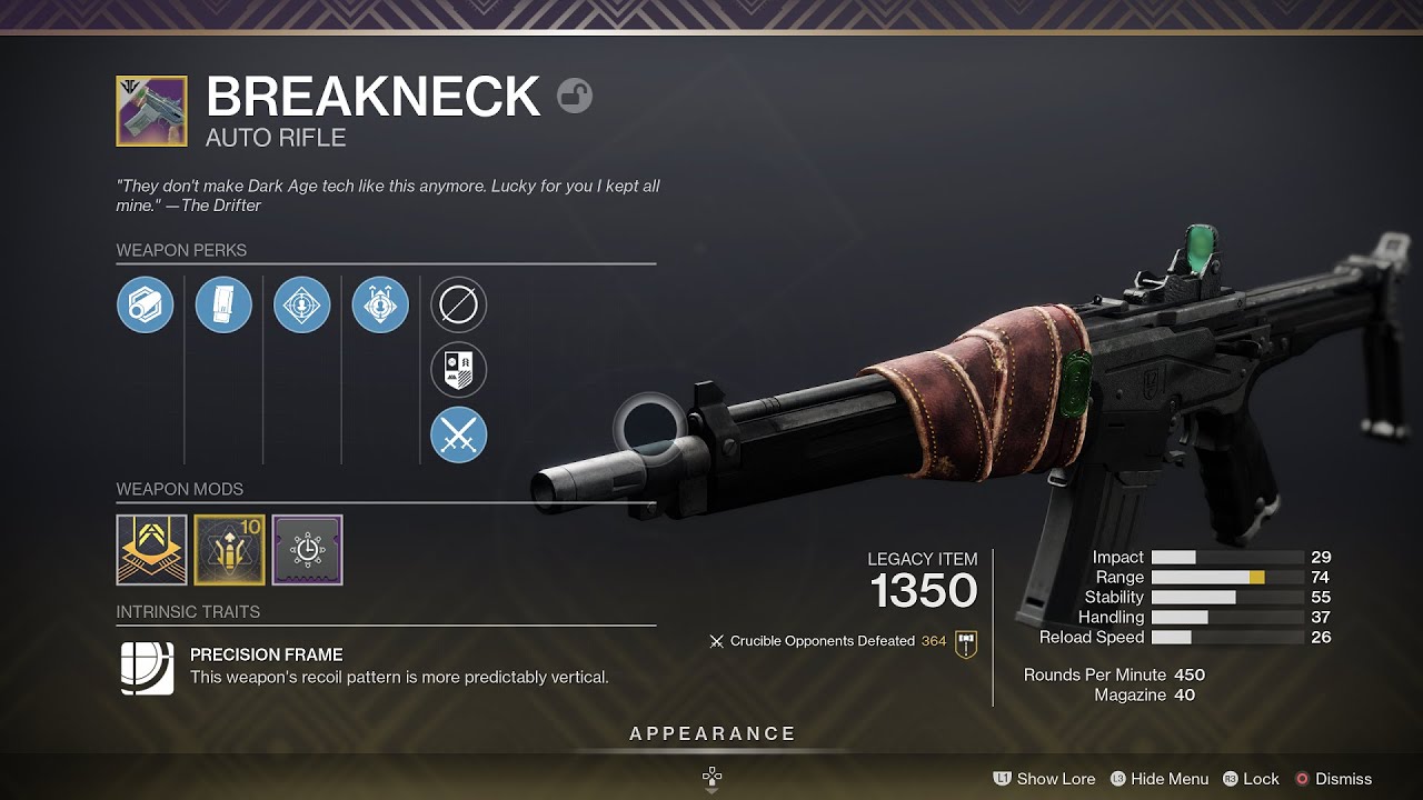 Destiny 2 - Breakneck´s Gonna Break Your Neck ( 46+ Defeats ) S17 - YouTube
