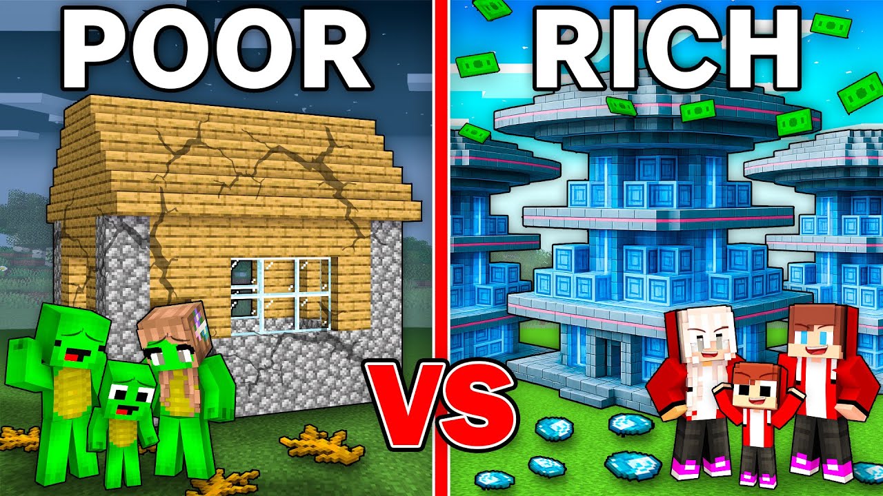 Mikey POOR vs JJ RICH Family Villager House in Minecraft ! - Maizen ...