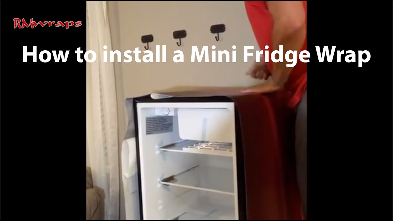 How to wrap a Mini Fridge in one piece of vinyl Rmwraps.com - YouTube