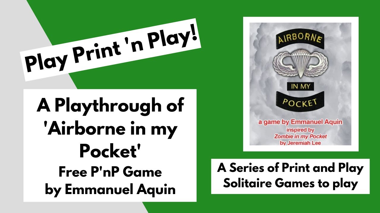 Play Print 'n Play! 'Airborne In My Pocket' a Solitaire PnP Game by ...