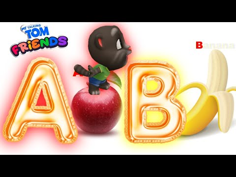 Alphabet song~ My Talking Tom friends Nursery Rhymes & Kids learn about ...