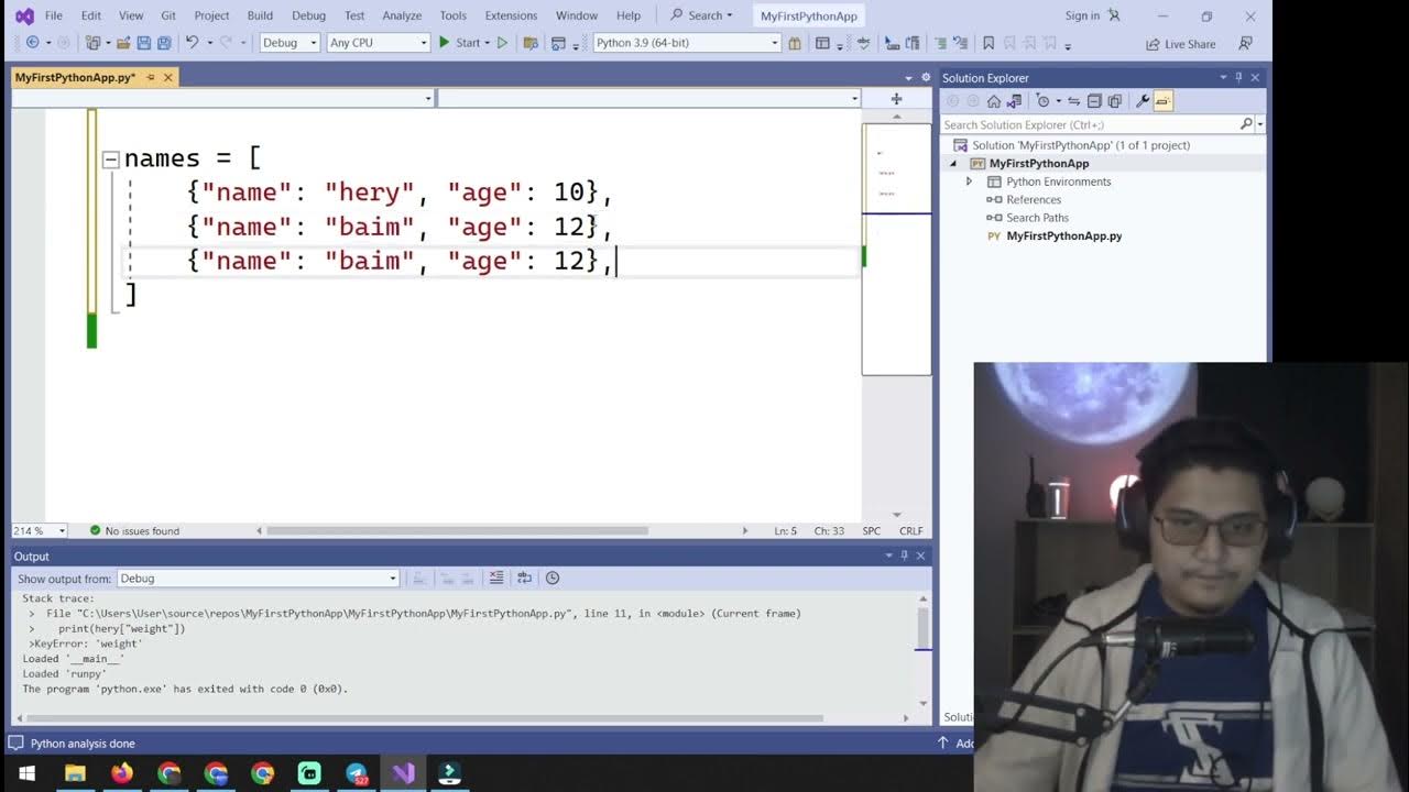 learn python part 11 - array of dictionary - YouTube