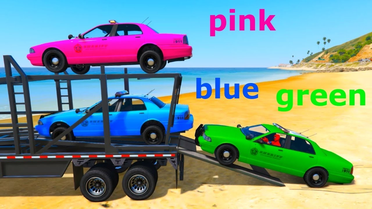 Couleurs Pour Les Enfants À Apprendre Avec Les Voitures Sur Le Camion ...