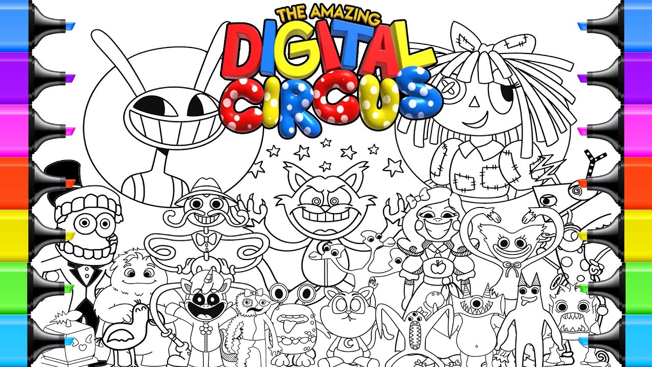 Digital Circus New Coloring Pages / Coloring ALL Characters and ...