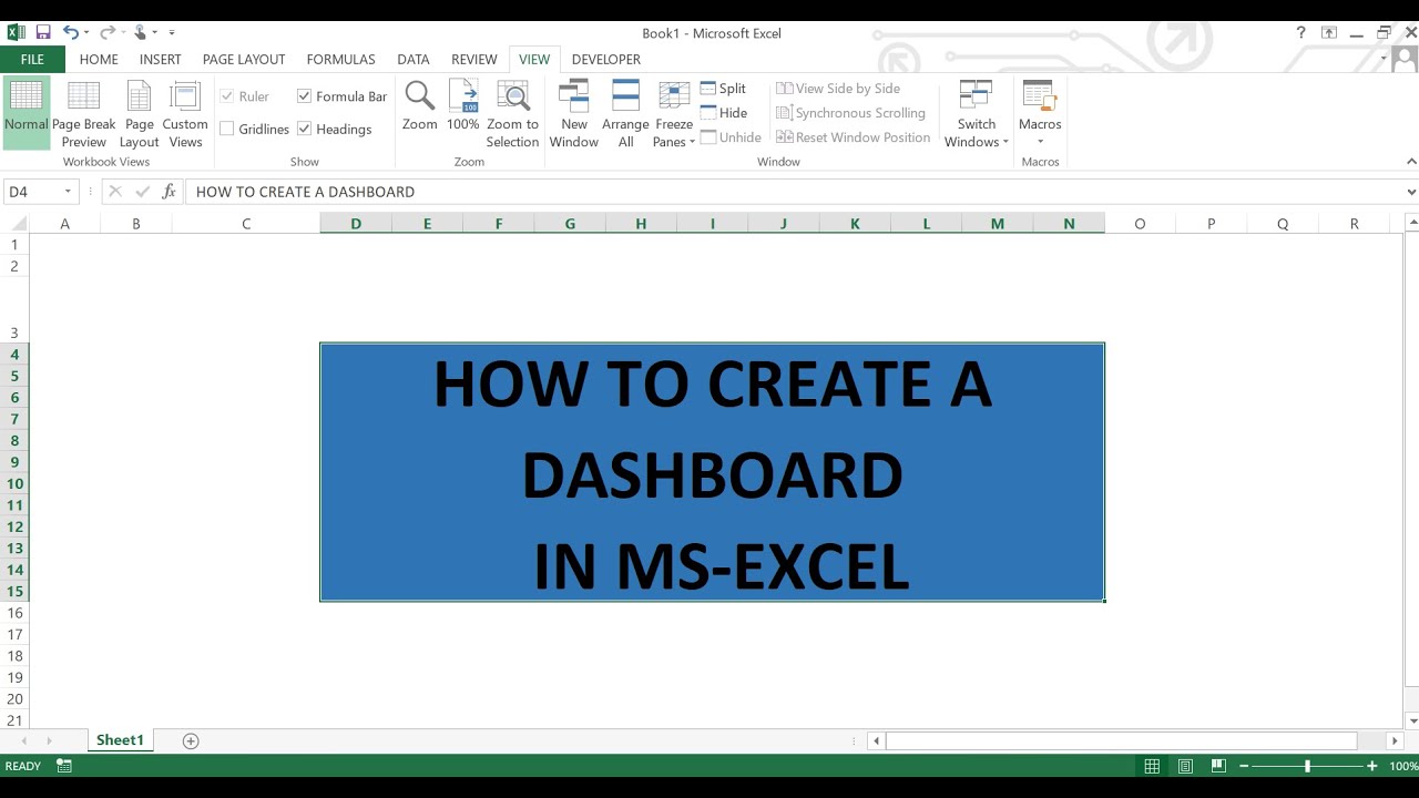 How to prepare dashboard in Ms-Excel - YouTube