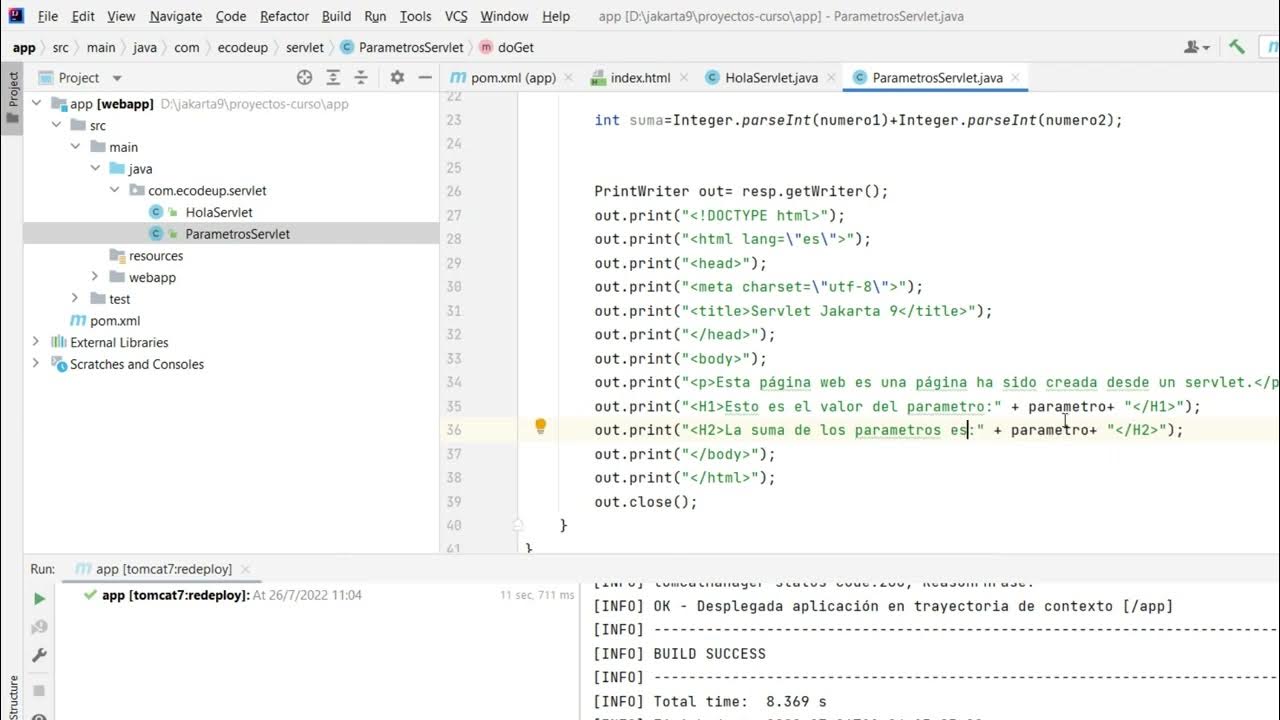 Cómo enviar varios parámetros con GET a un Servlet - Jakarta EE - YouTube