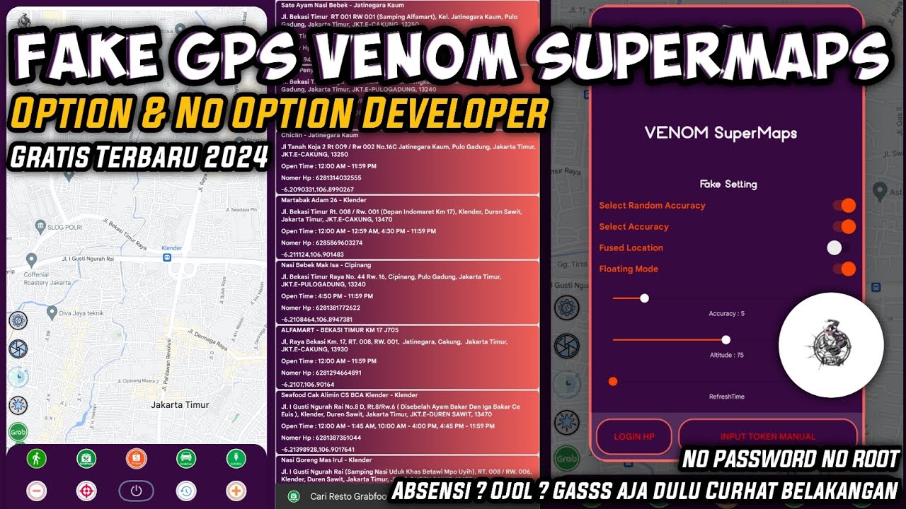 Fake Gps Venom SuperMaps Opsi & No Opsi Pengembang Terbaru 2024 | Fake Gps Simple Gratis No ...