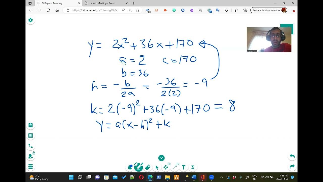 How to convert from standard form to vertex form without using completing the square method ...