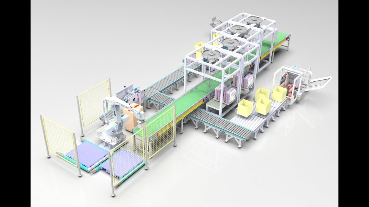 3D Design of Automatic Paper Box Filling Machine A80 - YouTube