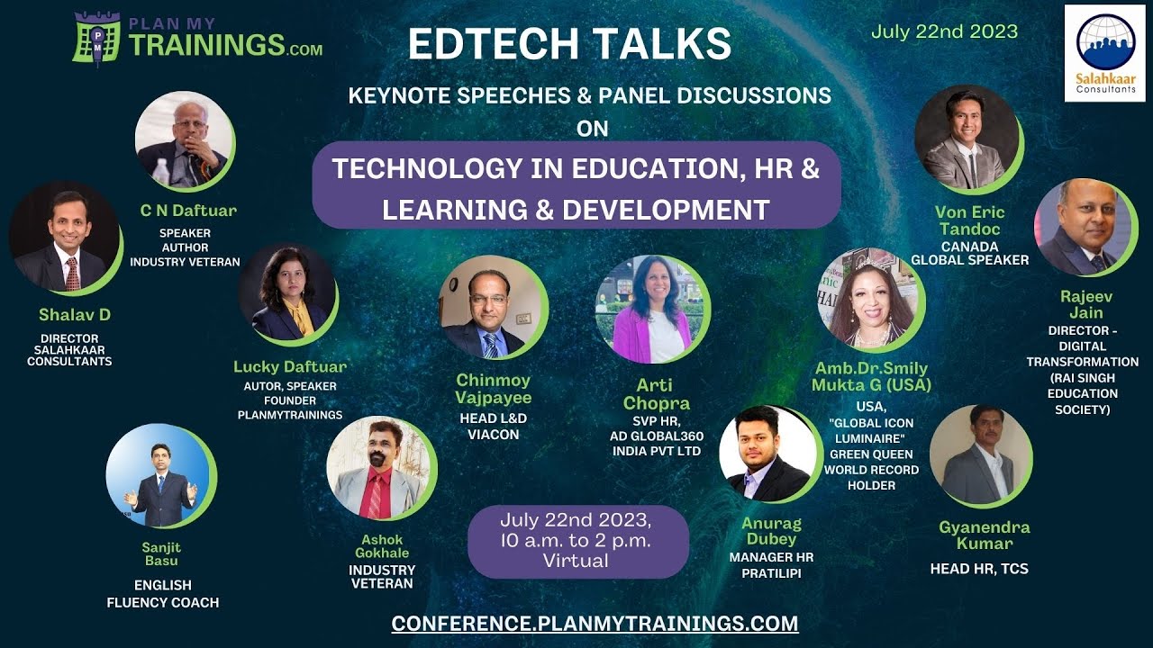 EdTech Talks - PlanMyTrainings Conference on Technology in Education, HR and Learning and Dev ...