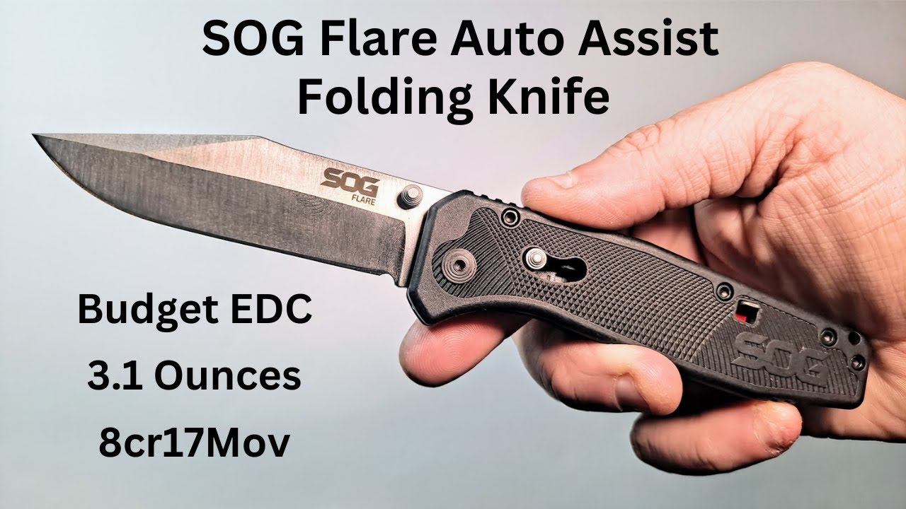 SOG Flare, an Auto Assist Budget EDC Folding Knife - YouTube