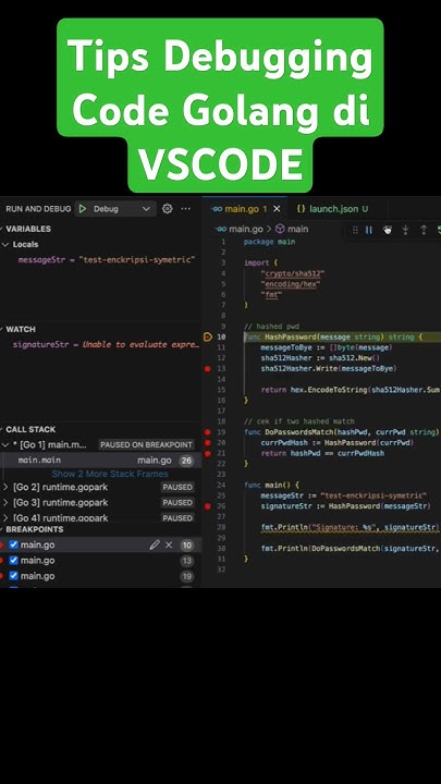 Tips Debugging Code Golang Di Vscode Coding Code Golangtutorial