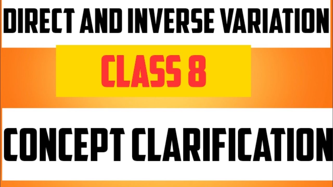 Direct and Inverse variation,class 8 - YouTube