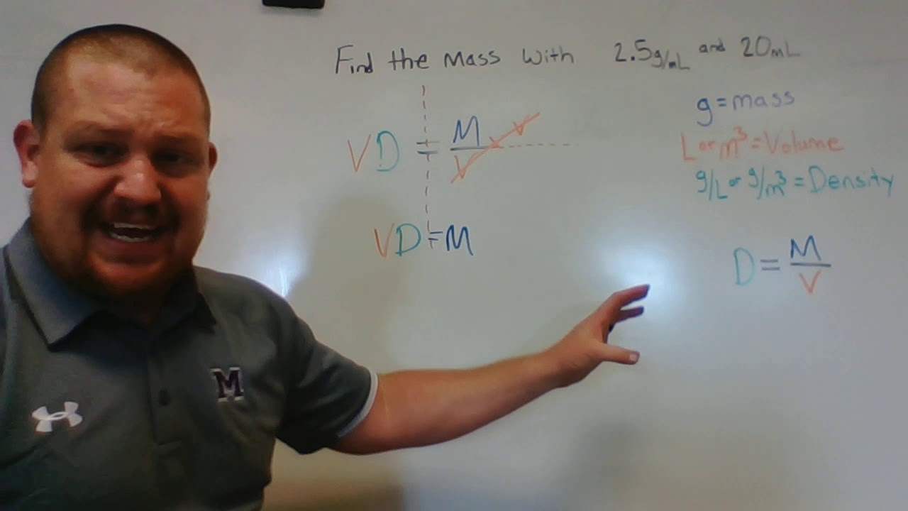 Solving for Mass d=mv - YouTube