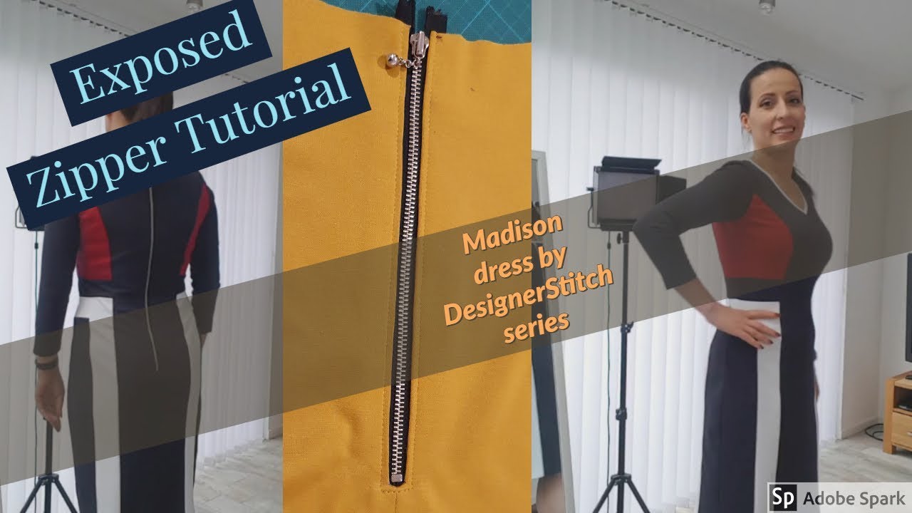 Madison dress #Exposed zipper sewing tutorial - YouTube