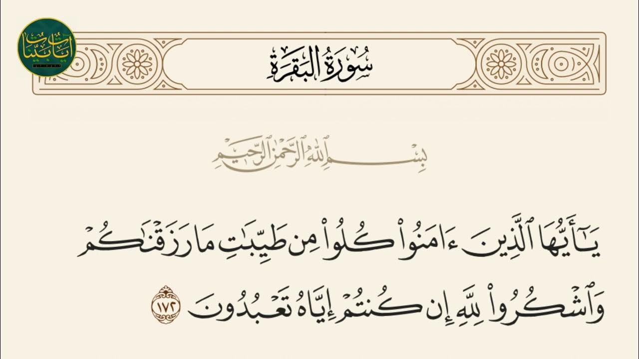 ياأيها الذين آمنوا كلوا من طيبات ما رزقناكم واشكروا سورة البقرة