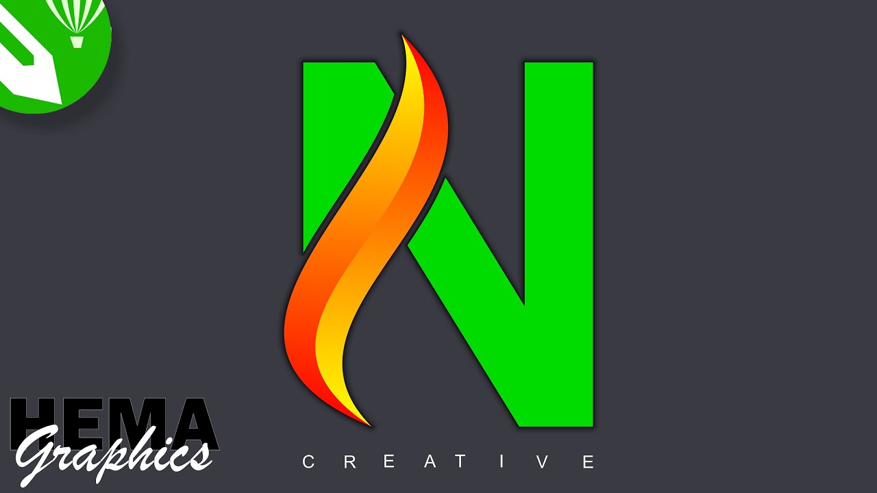 Coreldraw Tutorial - Professional N Logo Design | Text Logo Design In ...
