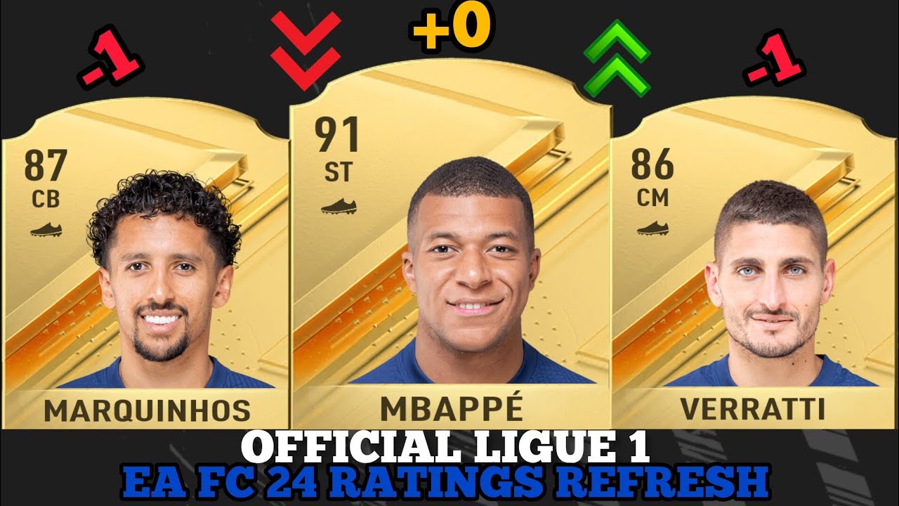 EA FC 24| OFFICIAL LIGUE 1 PLAYER RATINGS |FIFA 24!🔥😱FT.MBAPPE ...