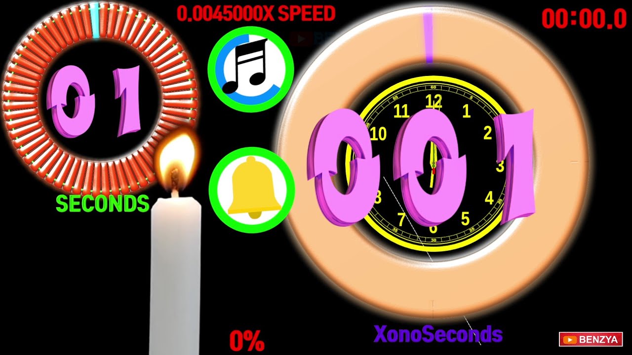 1 second 1 xonosecond speed 0.0045x countdown timer alarm🔔 - YouTube