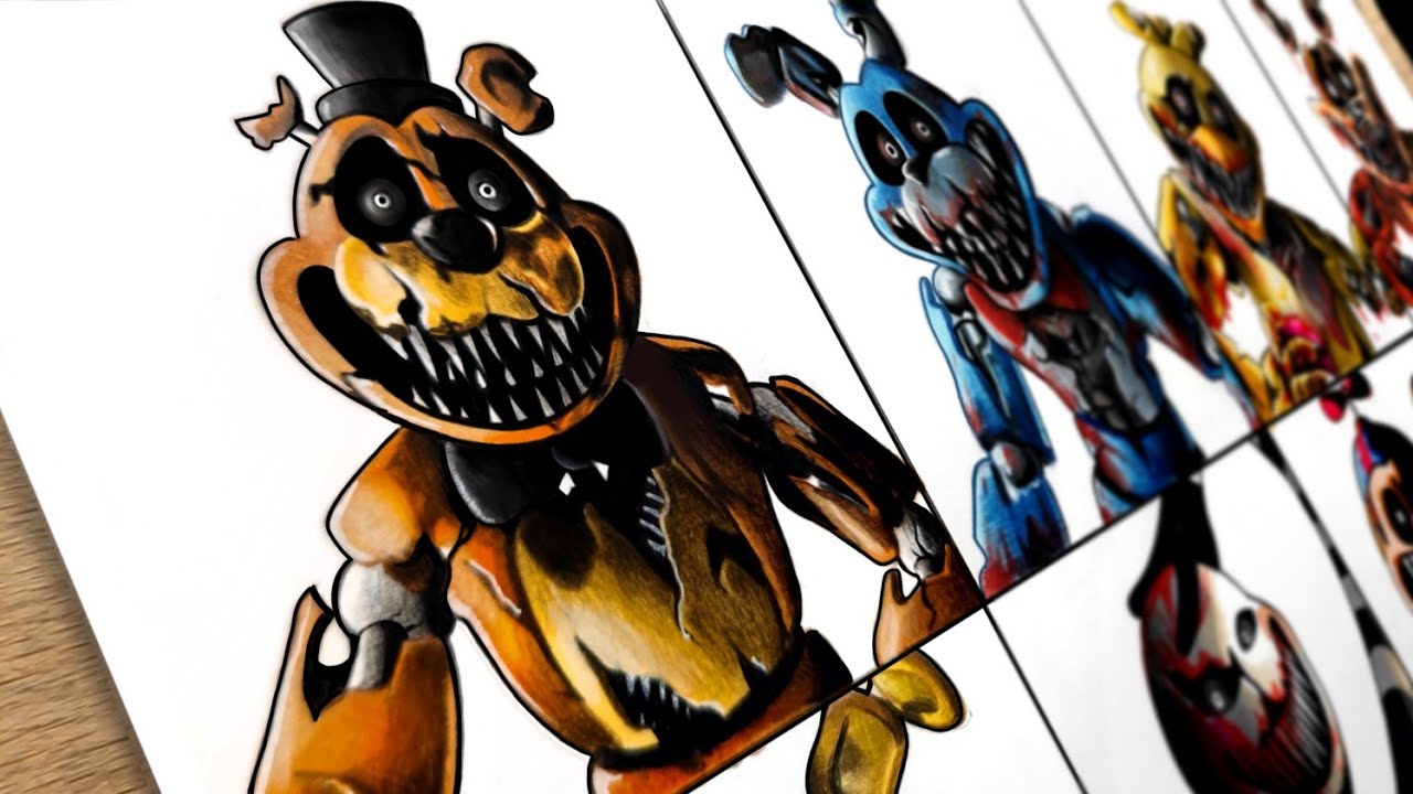 Drawing FNAF in Nightmare Critters Monster style ( Five Nights At ...