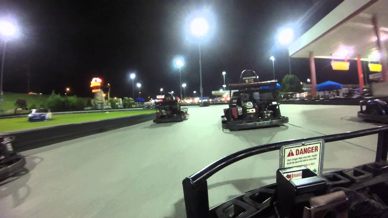 Nascar speedpark ride along doubles cart - YouTube
