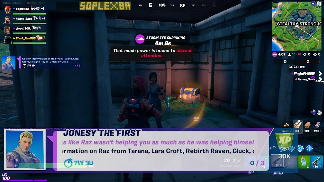 Fortnite - Gather information on RAZ from Tarana, lara Croft, rebirth ...