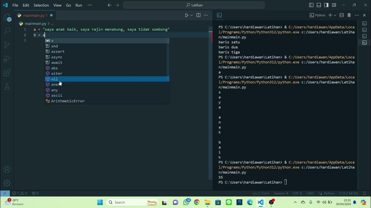 2205511097 I Kadek Hardiawan Data String Algoritma dan Pemrograman - YouTube
