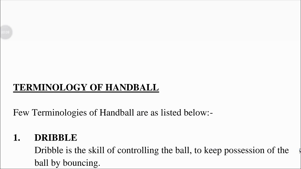 TERMINOLOGY OF HANDBALL - YouTube