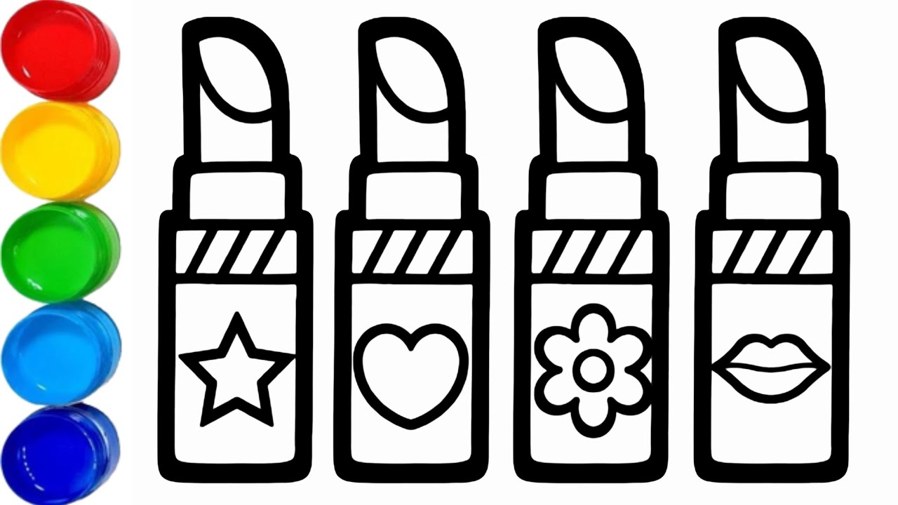 How To Draw Lipstick💄 For Children, Lipstick Drawing, Lipstick Drawing ...