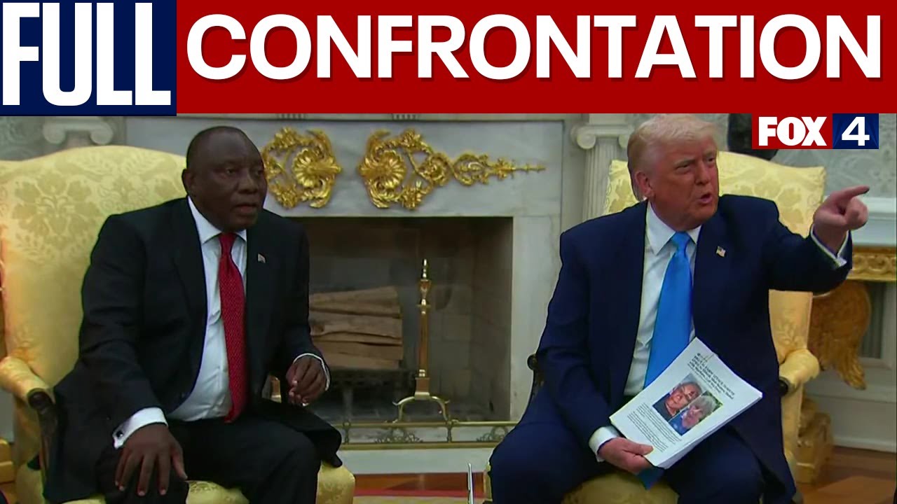 Pres. Trump confronts South African president: FULL MEETING - YouTube