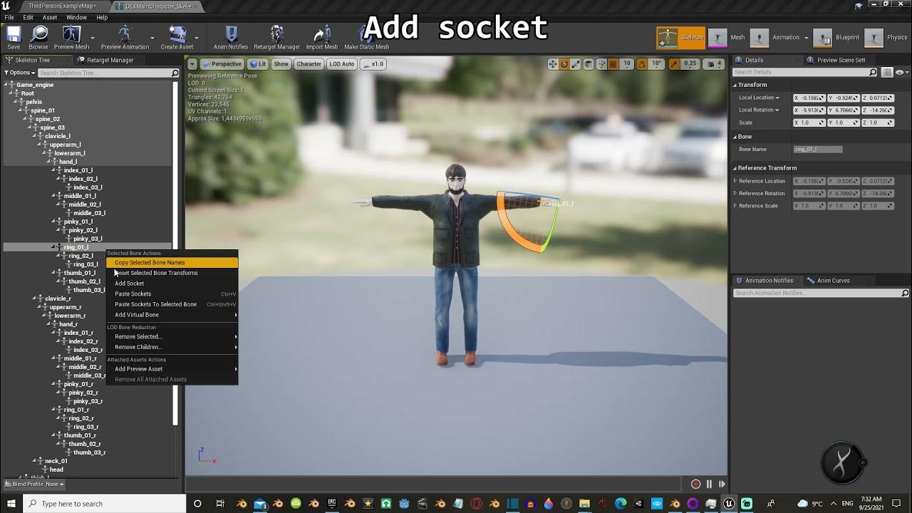 Unreal Engine Tutorial - How to Attach a Component to a Bone - YouTube