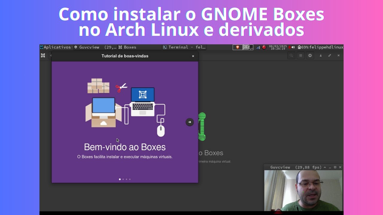 Como instalar o GNOME Boxes no Arch Linux e derivados - YouTube