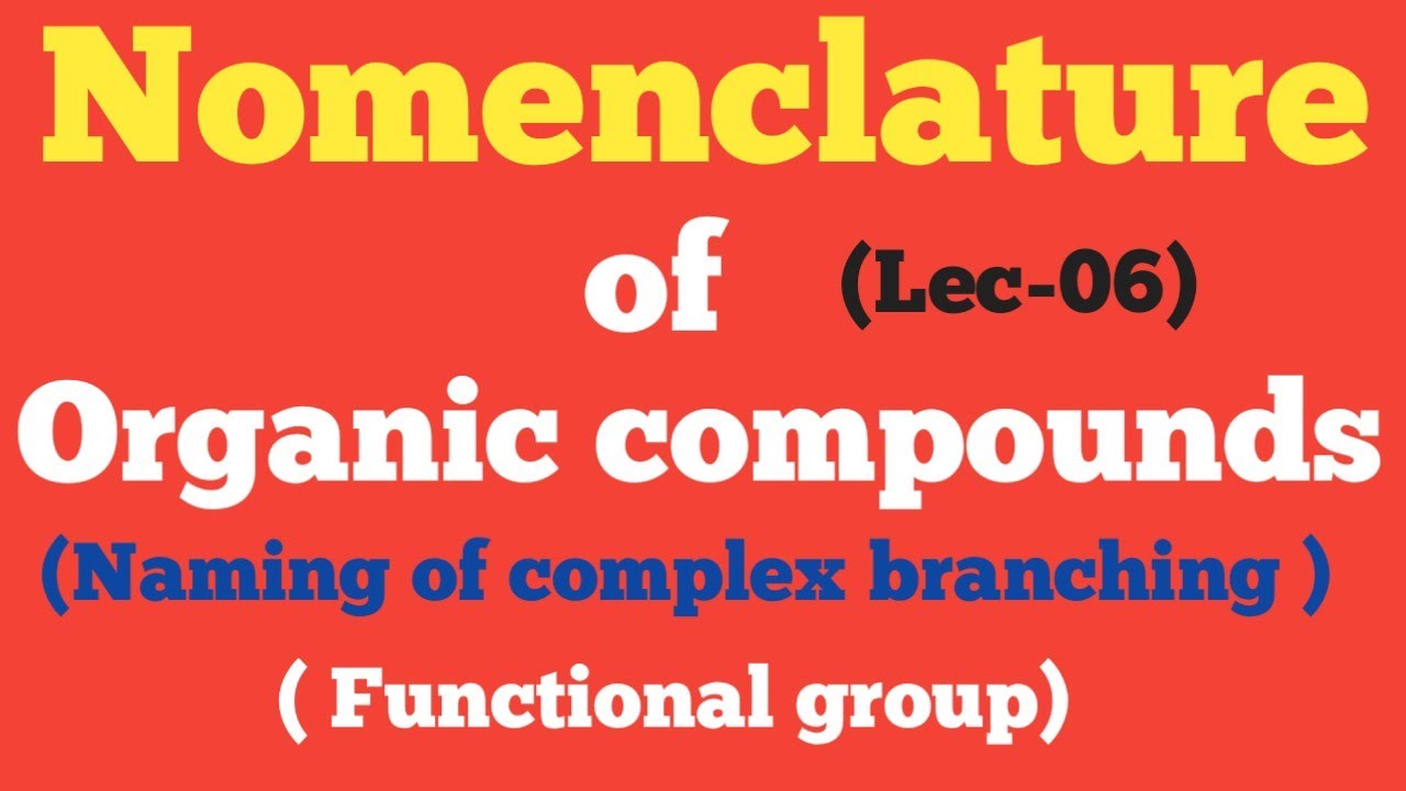 Nomenclature of organic compounds ll Lec 06 ll Naming of complex ...