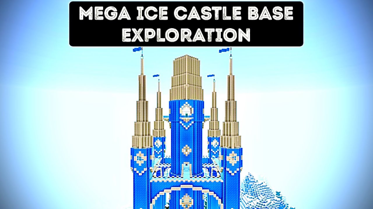 Minecraft - Mega Ice Castle Base Exploration - YouTube